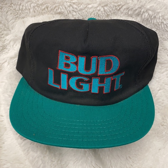 Vintage | Other | Bud Light Turquoise Green And Black Baseball Cap ...